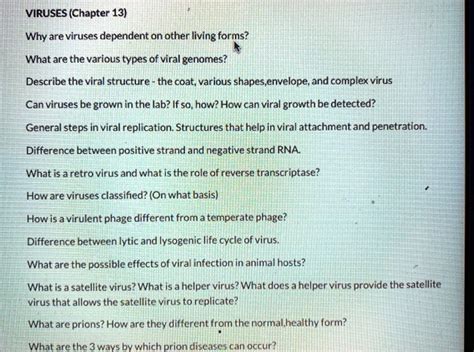 Viruses Chapter 13 Why Are Viruses Dependent On Other Living Forms What Are The Various Types Of