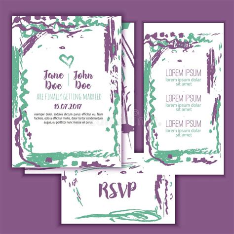 Save The Date Freehand Card With Hand Drawn Background Modern Stock