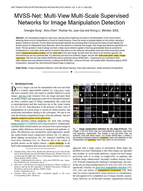 图像操作检测的多视图多尺度监督网络（tcsvt 2022） Pdf Image Segmentation Deep Learning
