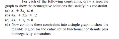 Solved For Each Of The Following Constraints Draw A