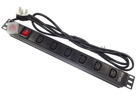 Buy Dkurve1u Pdu Iec C13 Sockets 6 Way With 3 Pin Uk Plug 13a Power Distribution Unit Horizontal