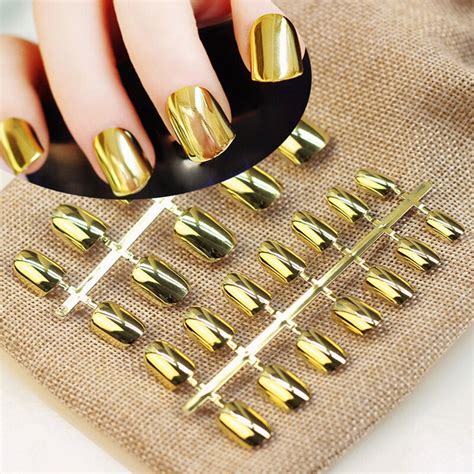 Sexy False Metallic Nails Tips Acrylic Mirror Shin Vicedeal