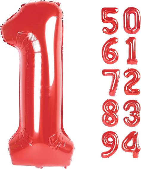 40 Inch Red 1 Balloon For First Birthday Red One 1st