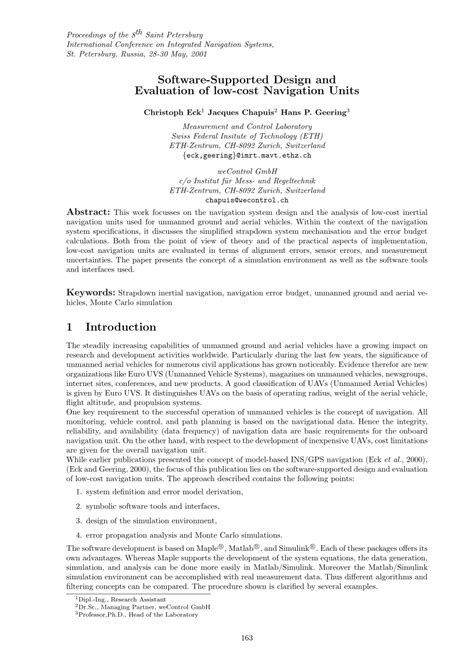 Pdf Software Supported Design And Evaluation Of Low Cost Navigation Units