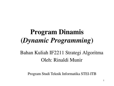 Ppt Program Dinamis Dynamic Programming Powerpoint Presentation