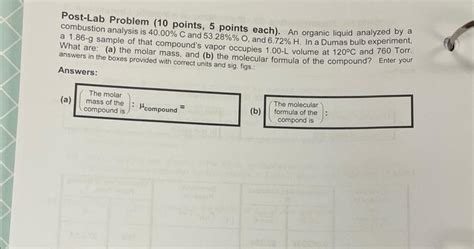 solved post lab problem 10 points 5 points each an
