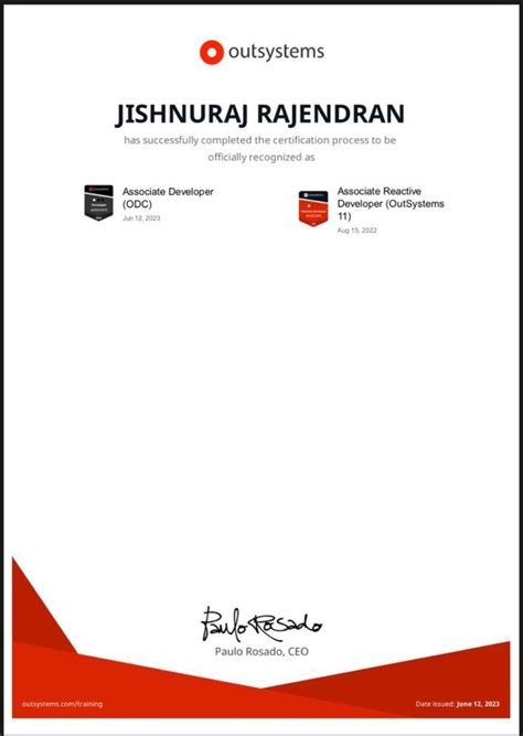 Jishnuraj R On Linkedin Outsystems Outsystemspartner Odc Certification