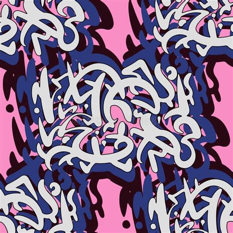 Seamless Abstract Pattern Dynamic Lines Geometric Shapes Graffiti