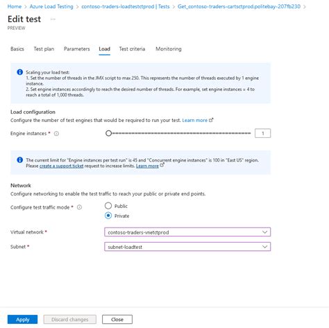 BUG Unable To Modify A Existing Load Test To Target Private Endpoint