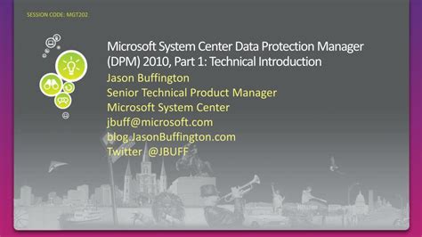 ppt microsoft system center data protection manager dpm 2010 part