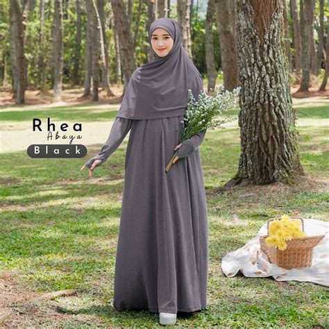 Jual Albata Hijab Rhea Abaya Rib Knit Oversize Shopee Indonesia
