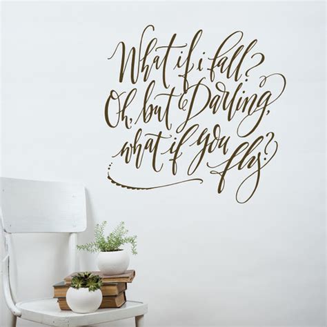What If I Fall Wall Decal Inspirational Sayings Wall Art