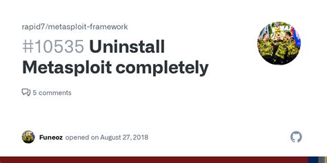 Uninstall Metasploit Completely Issue Rapid Metasploit Framework GitHub