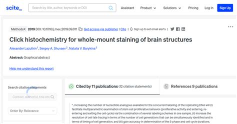 Click Histochemistry For Whole Mount Staining Of Brain Structures [scite Report]
