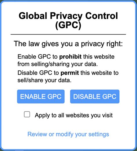 Github Privacy Tech Labgpc Privacy Choice Privacy Browser Extension For Researching Gpc