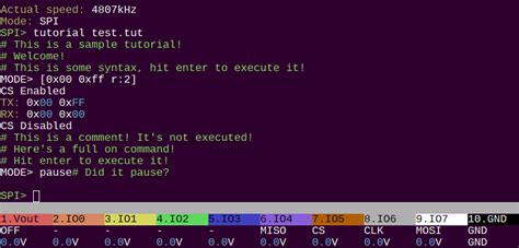 tutorial command for playing demos etc general bus pirate