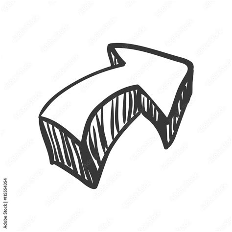 Direction Concept Represented By Arrow Icon Isolated And Sketch Illustration Stock Vector