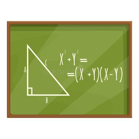 Green Chalkboard Showing Pythagorean Theorem Equation Stock