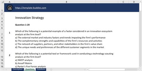 Innovation Strategy Multiple Choice Template Buddies