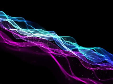 3d Modern Background With Floating Particles Stock Illustration Illustration Of Wave