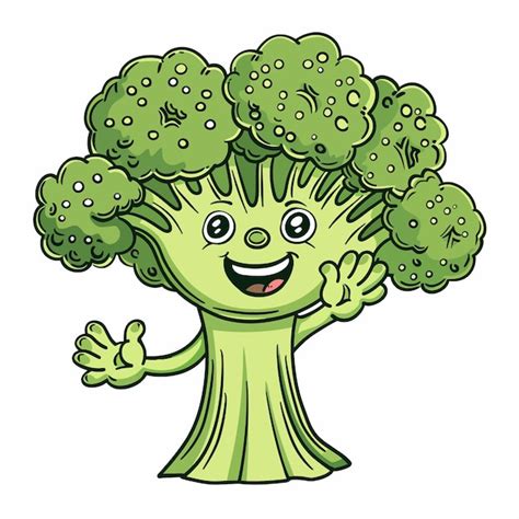 Premium Vector Cutefunnybroccolicabbagewavinghandcharacter