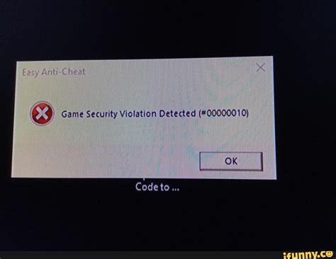 game security violation detected 00000010 code ifunny