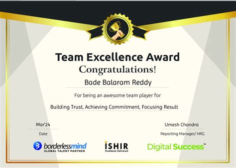 Balaram Reddy On Linkedin Team Achievement Teamwork