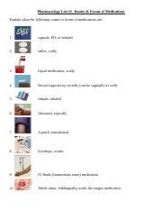 Routes Forms Worksheet Docx Pharmacology Lab 1 Routes Forms Of