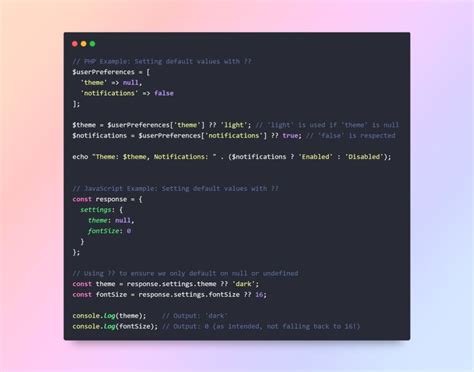 How To Handle Default Values With Javascripts Nullish Coalescing Operator Taha Zalzali Posted