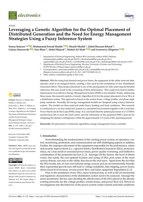Pdf Leveraging A Genetic Algorithm For The Optimal Placement Of