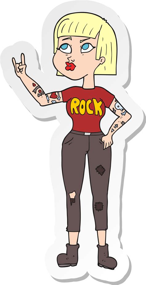 Sticker Of A Cartoon Rock Girl 45057500 Png