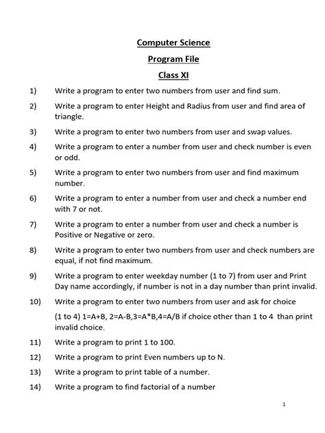 Program File Class Xi Pdf