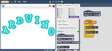 Scratch Extension For Arduino Experimental Release Arduino Blog
