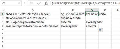 Partial Match Between Two Columns In Excel Return Value Of One Column