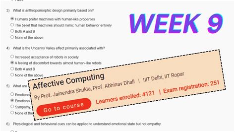 Affective Computing Week 9 Assignment Solutions Assignment 9
