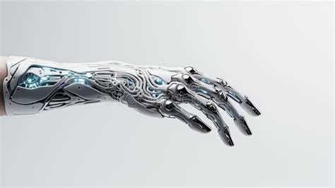 Red Robot Hand Pointing Finger On Dark Background 3d Rendering Stock Illustration Illustration