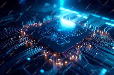 Cpu 고급 중앙 처리 장치 개념 네트워크 보안 마더보드 칩 기술 과학 배경 Ai 생성 선택적 포커스 프리미엄 사진