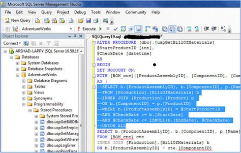 SQL Server Management Studio Keyboard Shortcuts Part Of