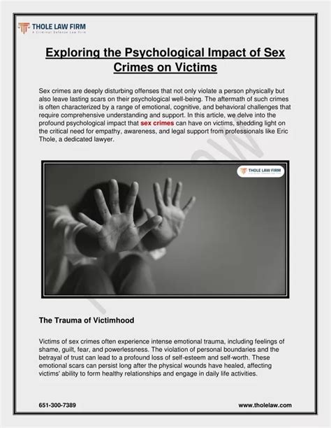 Ppt Exploring The Psychological Impact Of Sex Crimes On Victims