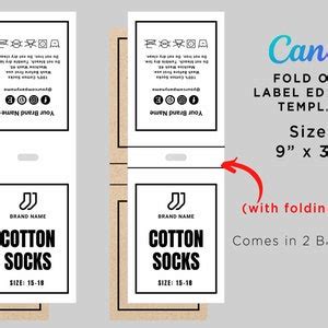Socks Labels Template Cotton Socks Label Designs Socks Thank You