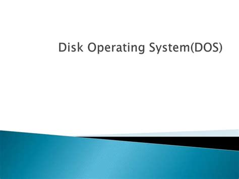 Disk Operating Systemppt Operating Systems Computer Software And Applications