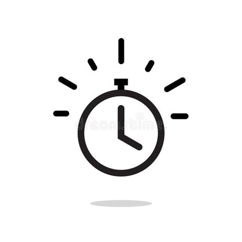 Stopwatch Or Timer With Fast Time Count Down Icon Vector Line Outline