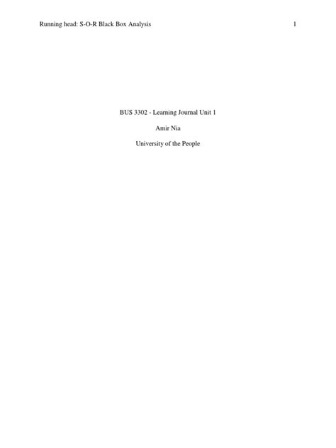 Bus 3302 Learning Journal Unit 1 Pdf