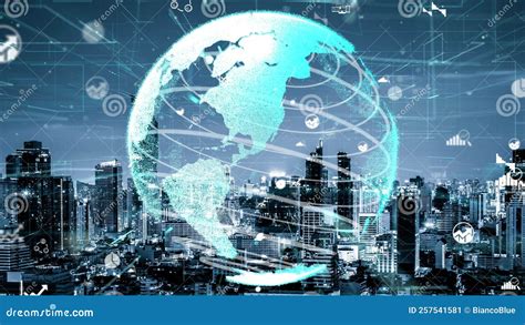 Global Connection And The Internet Network Alteration In Smart City Stock Image Image Of Data