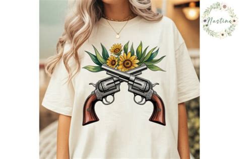 Western Guns Sunflowers Png Clipart Graphic By Nastine · Creative Fabrica