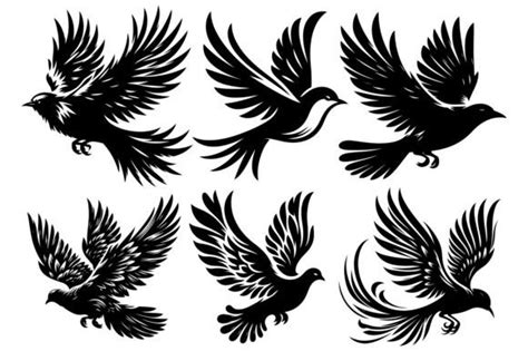 Flying Bird Silhouette Vector Clip Art Graphic By Designsworld · Creative Fabrica