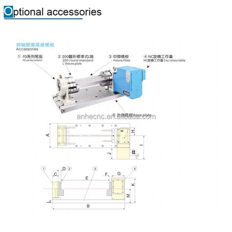Fanuc System Vmc Cnc Machining Center Uses 135mm Center High Universal Indexing Head 4 Axis Cnc