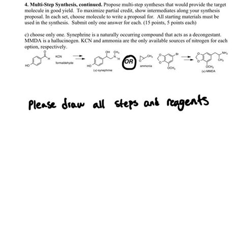Solved 4 Multi Step Synthesis Continued Propose