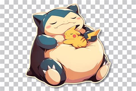 Snorlax And Pikachu Sleeping Png Sticker Free Download Clipart