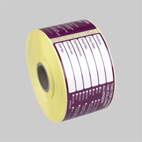 50mm 2″ English Removable Allergen Product Dateuse By Label Labtek